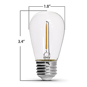 Feit Electric S14/822/FILED/4 1W Non-Dm LED Bulb,4 Bulbs