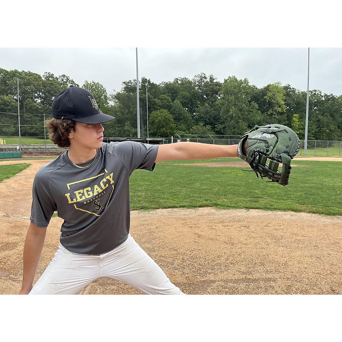 Rawlings | Heart of The Hide Baseball First Base Mitt | Right Hand Throw | 13" - SPDB Web | Military Green