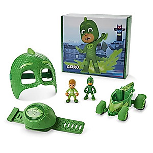 PJ Masks Gekko Power Pack Preschool Toy Set with 2 Action-Figures, Vehicle, Wristband, Costume Mask, Kids 3+ Years