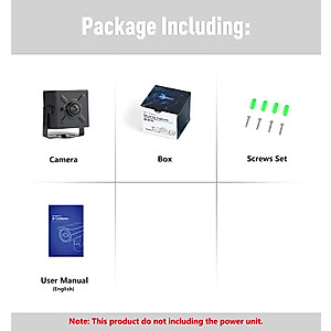 Revotech HD 3MP Mini Security POE IP Camera, 3.7 mm Pinhole Small Indoor Camera P2P Remote View CCTV Video Camera H.265(I706-2-P Black)