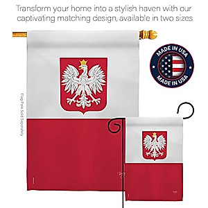 Breeze Decor Poland Garden Flag Regional Nation International World Country Particular Area House Decoration Banner Small Yard Gift Double-Sided, Made in USA