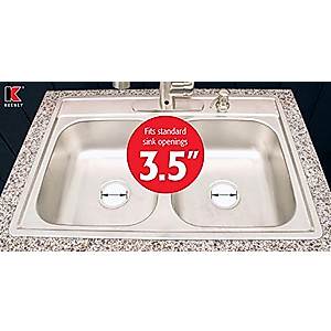 Plumb Pak K5414BLK Keeney Stainless Steel Kitchen Sink Strainer with Fixed Post Basket, Fits Standard 3-1/2-Inch Openings, 3-1/2 In. to 4 In, Black