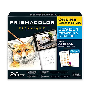 Prismacolor Technique, Art Supplies with Digital Art Lessons, Animal Drawings Set, 26 Count & Technique, Art Supplies and Digital Art Lessons, Nature Drawing Set, 26 Count