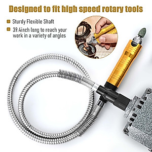 FlySkip Flex Shaft Rotary Tool 1000W 30000RPM,Flex Shaft Hanging Grinder Carver with Forward and Reverse Rotation, Multi-function Metalworking with Foot Pedal Control for Carving Buffing (1000W)