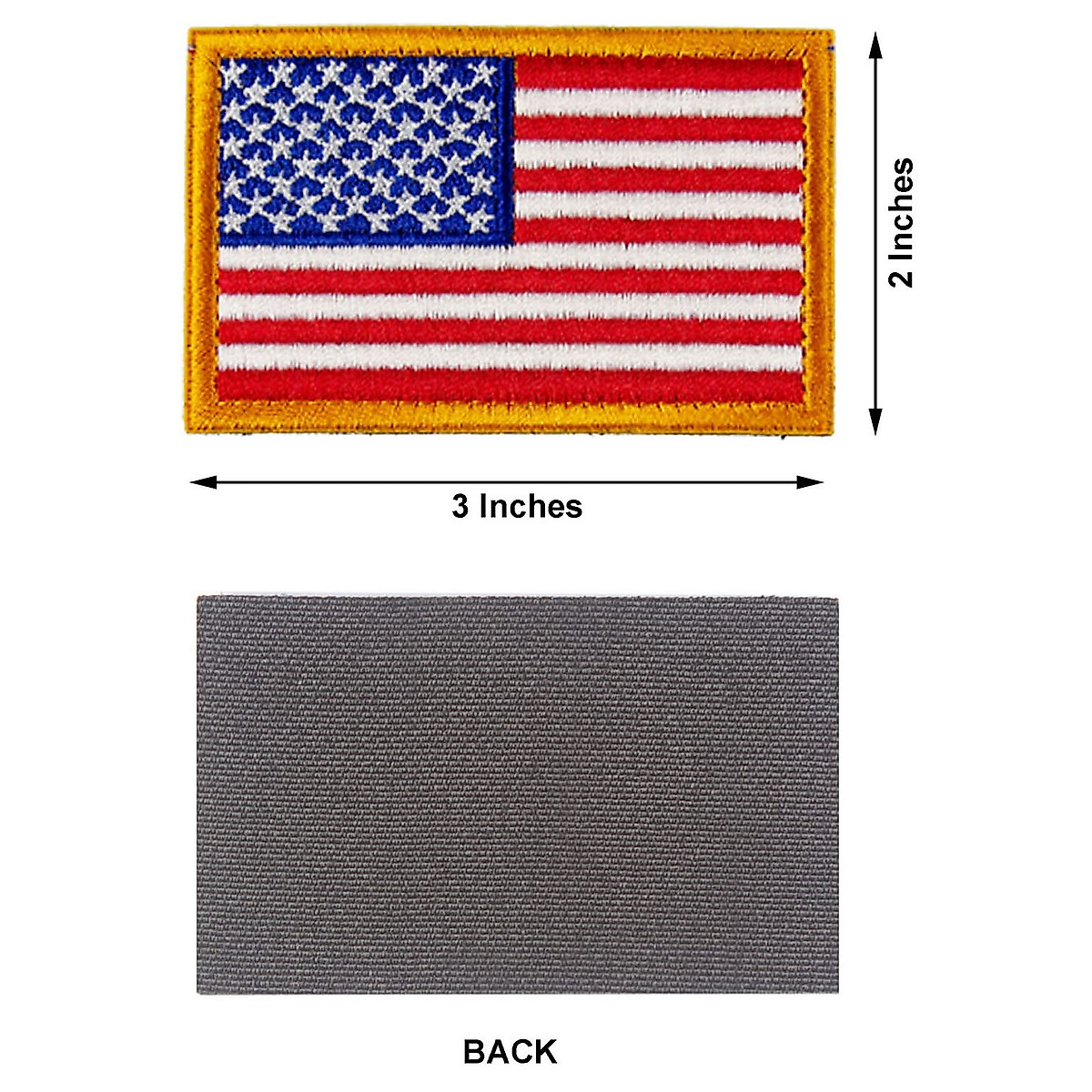 Tactical Patches of USA US American Flag, with Hook and Loop for Backpacks Caps Hats Jackets Pants, Military Army Uniform Emblems, Size 3x2 Inches