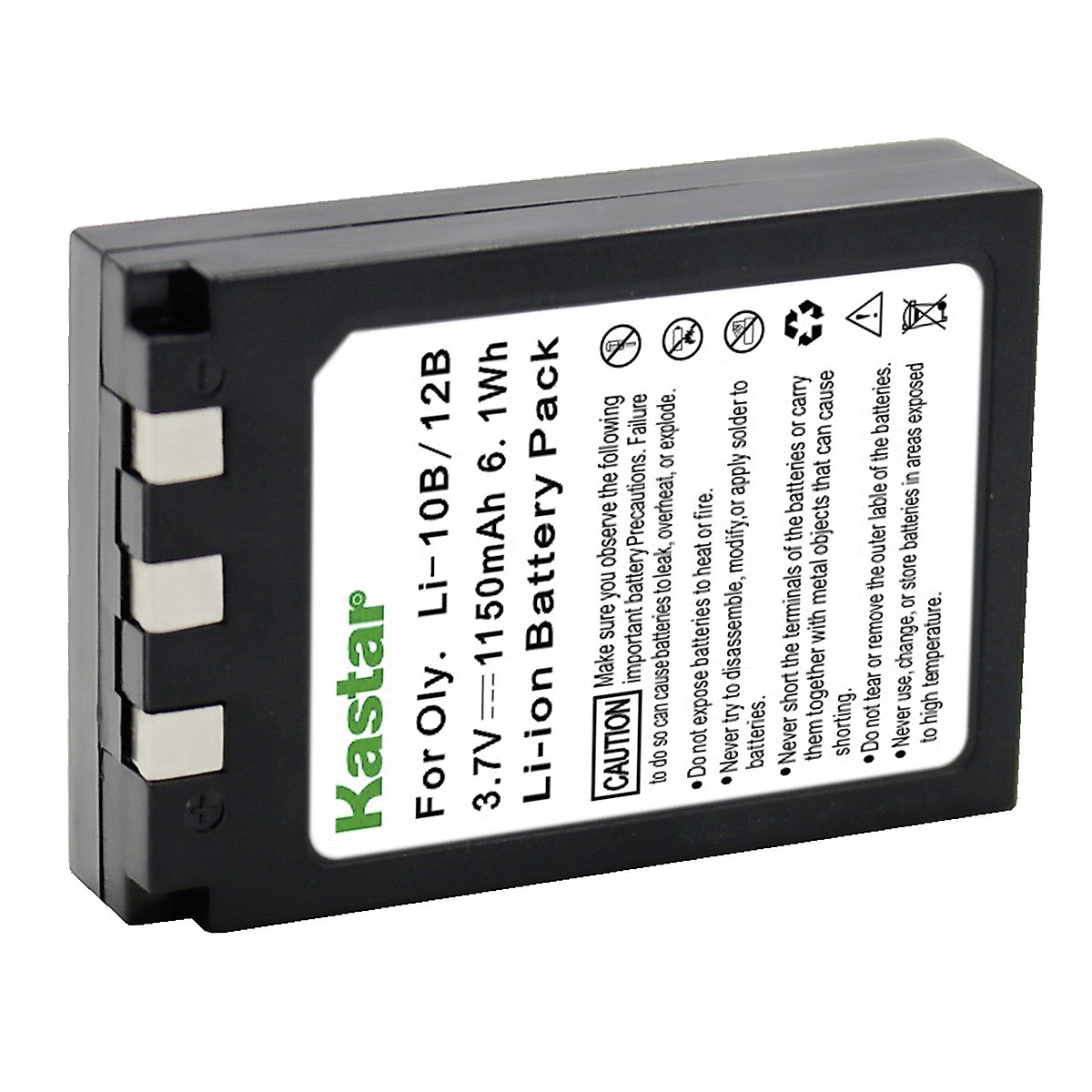 Li-10B/12B 3.7V 1150mAh Li-ion rechargeable battery Compatible with Olympus:MJU: 10, 15, 20, 25, 30, 40, 300, 400, 410, 500, 600, 800 810, 1000, Ferrari Stylus: Stylus 300, Stylus 300 Digital, Stylus 400, Stylus 400 Digital, Stylus 410, Stylus 410 Digital