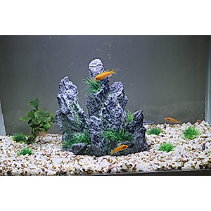 AQUA KT Aquarium Mountain Cichlid Stone Rock Betta Fish Hide Natural View for Marine or Freshwater Aquarium Landscape Large Fish Tank Decoration, Pack of 1