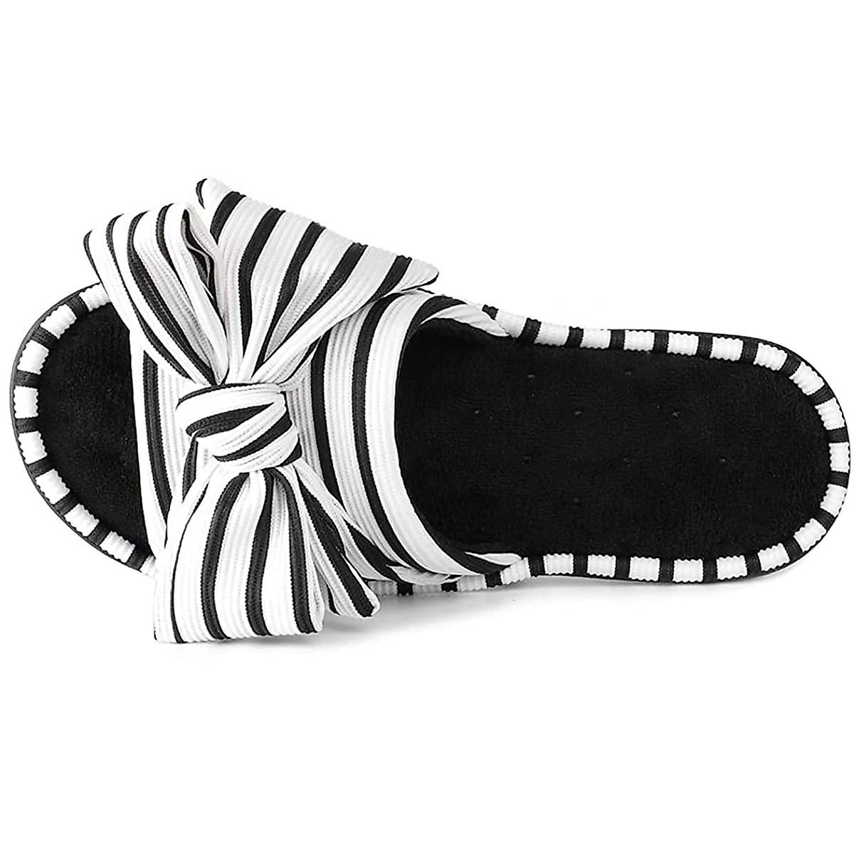 ULTRAIDEAS Women's Eurytides Slide Slippers Memory Foam House Shoes, Black, 5-6