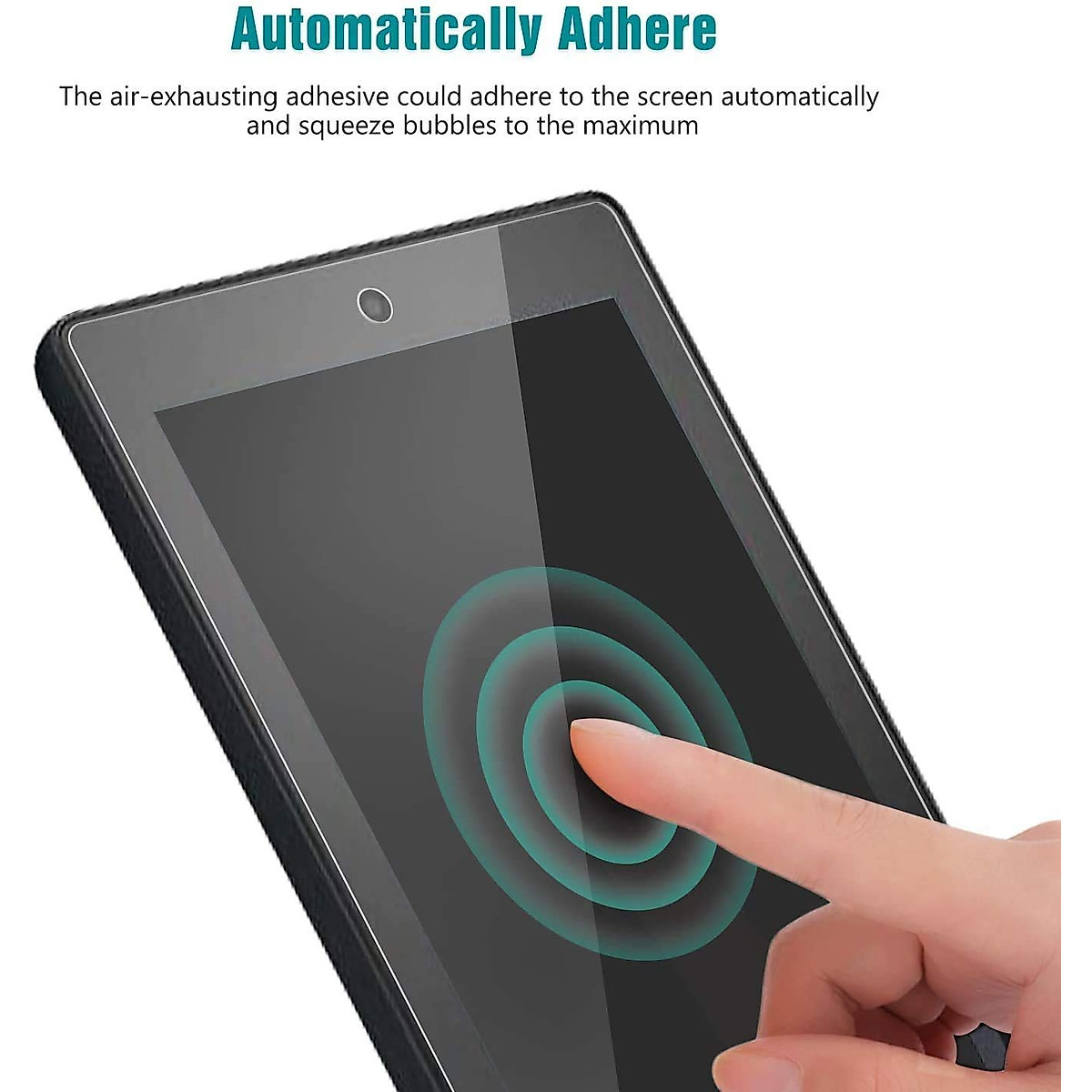 TANTEK [2-Pack Screen Protector for All-New Fire 7 / Fire 7 Kids Edition (9th/7th Gen, 2019/2017 Release),Tempered Glass Film,Ultra Clear,Anti Scratch,Bubble Free