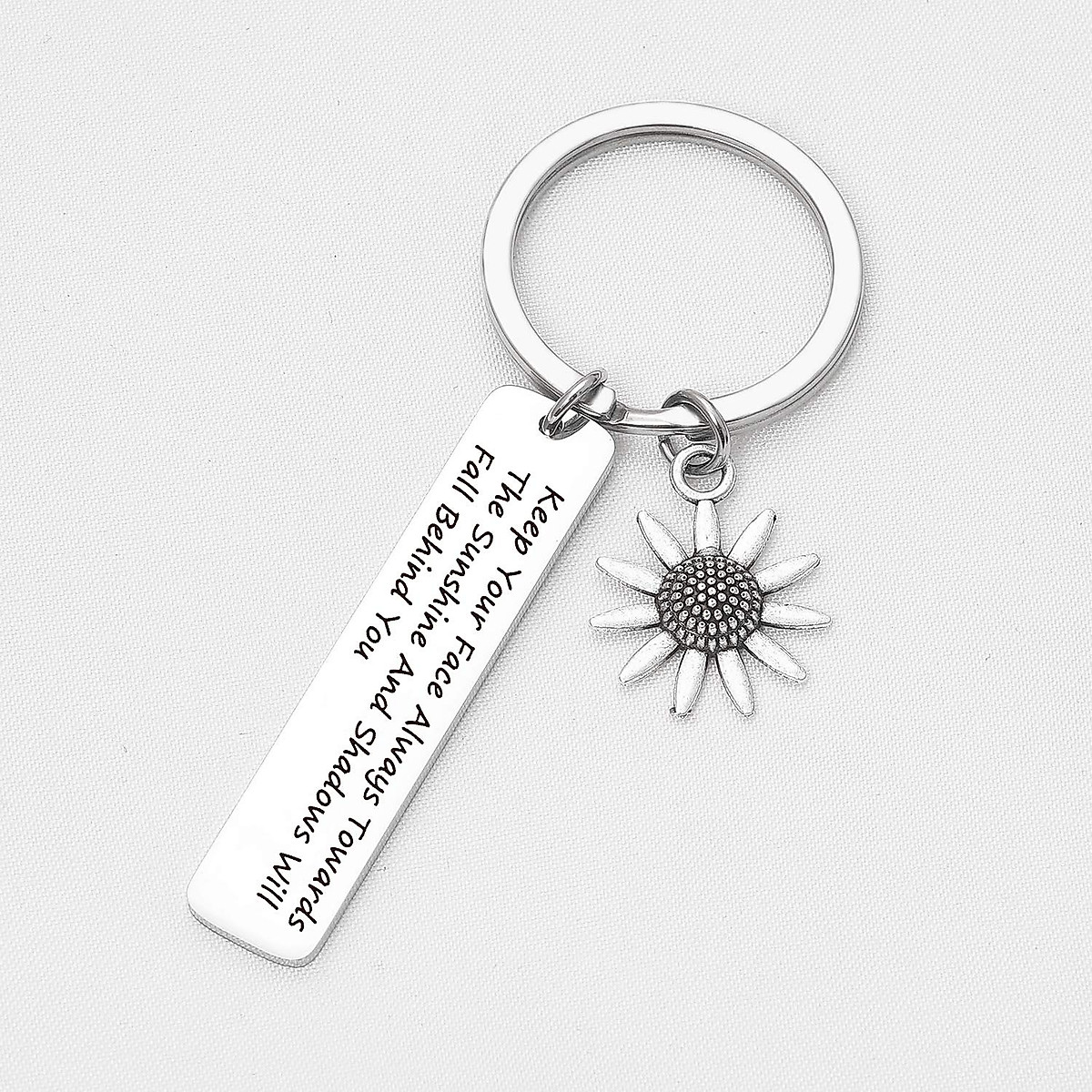 De&ai Sunflower gift daughter keychain Sunflower Positive gift Sunflower lover keychain Inspirational keychain Sunshine keychain Sunflower Motivational keychain