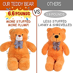 IKASA Giant Teddy Bear Plush Toy Stuffed Animals (Brown, 47 inches)