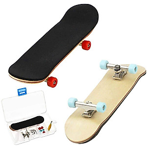 YICHUMY DIY Fingerboard Kit with Box 5 Packs Mini Fingerboards Professional Mini Skateboard Finger Skateboard with Mini Wrench/Screwsdriver/Brackets/Screws/Fingerboard Wheels Wheels