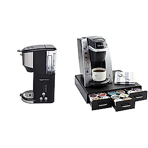 Amazon Basics Dual Brew Single Serve Capsule Coffee Maker & Amazon Basics Coffee Pod Storage Drawer for K-Cup Pods, 36 Pod Capacity