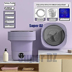 6.5L Portable Washing Machine, Foldable Mini Washer, 3 Modes Deep Cleaning, Low Noise Mini Washing Machine, Detachable Drain Basket for Baby Clothes, Underwear, Briefs Washing, Socks (Pink)