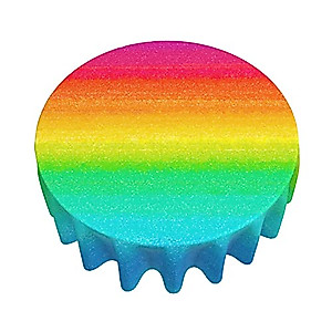 Vodbne Rainbow Round Tablecloth 60 Inch for Indoor and Outdoor, Waterproof Table Cloth Cover Decorative for Kitchen Dining Table, Parties and ​Camping