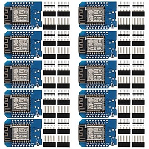 Coliao 10pcs ESP8266 ESP-12F NodeMcu Mini Wireless D1 Module NodeMcu Lua 4M Bytes WLAN WiFi Internet Development Board Compatible with WeMos D1 Mini NodeMcu