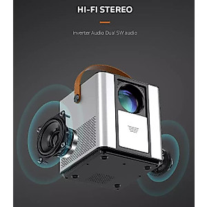 Smart Projector, Built-in Android System, Home Theater Video Movie, Wireless BT, HD LCD, Mini LED WiFi, +3500 Lumen, Portable