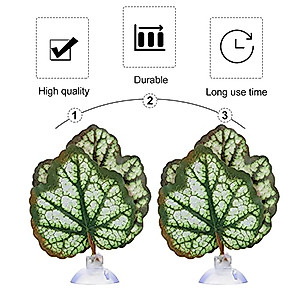 iplusmile Betta Fish Leaf Hammock- 2Pcs Aquarium Betta Fish Leaf Pad Fish Tank Resting Leaf with Suction Cups Hammock Breeding Bed for Beta Tank Decorations Green