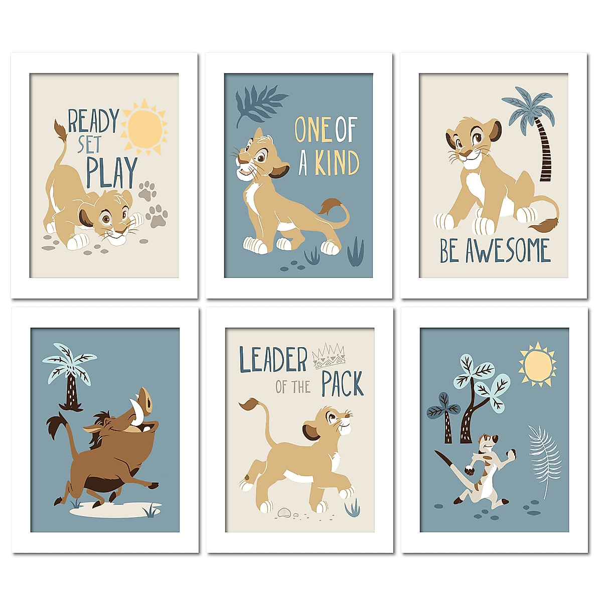 Lambs & Ivy Disney Baby Lion King Unframed Wall Art - Simba/Timon/Pumba