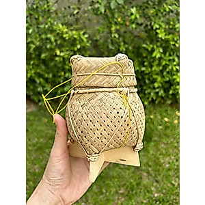 Small Bamboo Sticky Rice Box Storage Basket Container Multi-Purpose