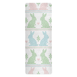 OTVEE Cute Bunnies Yoga Mat for Women Non Slip Ultra Thin 1 MM Travel Yoga Mat with Carrying Bag Suede Fitness Exercise Mat for Yoga Pilates Workout Routines Camping