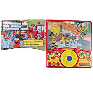 Sesame Street - Elmo's Big Fire Truck Adventure - Sound Book with Interactive Toy Steering Wheel - PI Kids (Play-A-Sound)