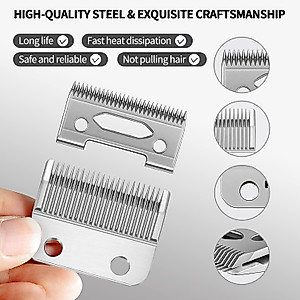 Roziapro Replacement Blade for Hair Clipper Detachable Trimmer Blades Wide Senior Clipper Blades Adjustable Hair Fade Blades 2-Hole Profession Barber Clippers Replacement Blade Set