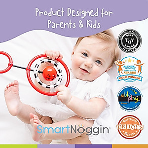 SmartNoggin NogginRings Reaching & Grasping Play Toy - Encourages Baby’s Developmental Milestones Through Play - Sensory Toy for Babies, Ages 0-12 Months