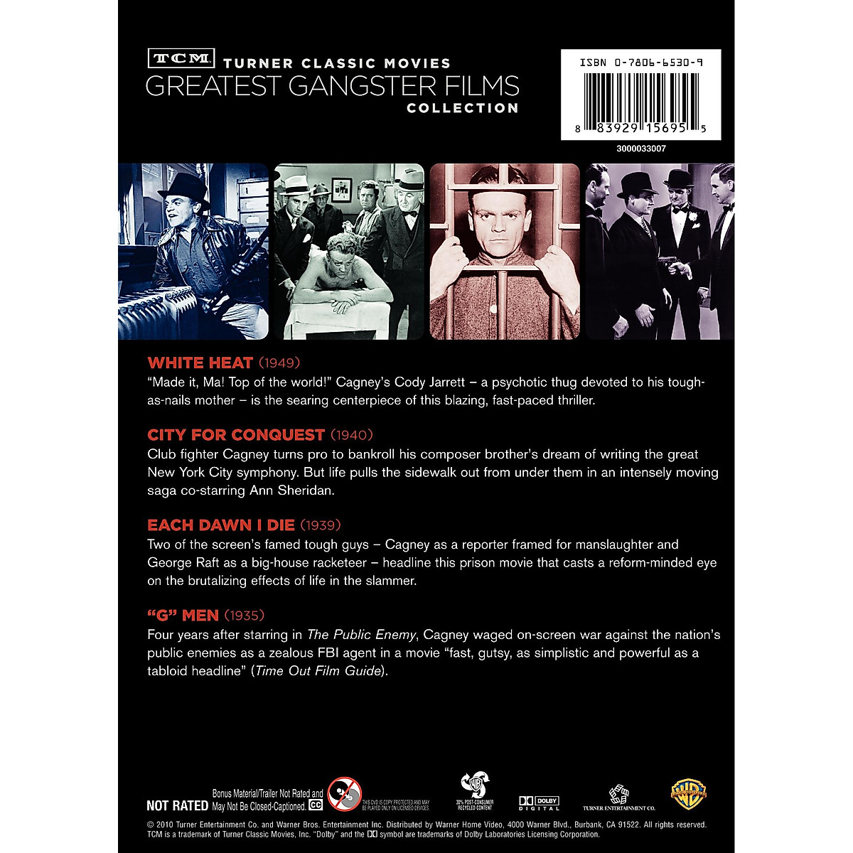 TCM Greatest Classic Film Collection: Gangsters - James Cagney (White Heat / City for Conquest / Each Dawn I Die / G Men)