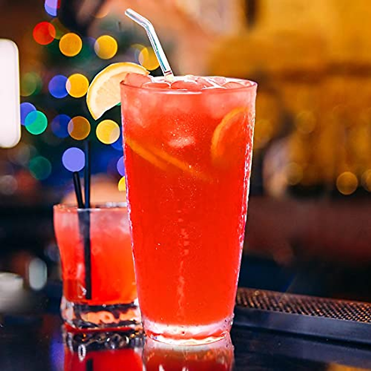 Kurala Unbreakable Plastic Tumbler Cups, Set of 6, Large Water Tumbler Set, 25 oz Highball Drinking Glasses (Clear)