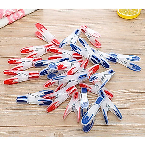 24 Pack Cute Clear Clothes Pins for Pictures Bathroom Clothesline Pegs Shirt Clips for Chip Bags Kitchen