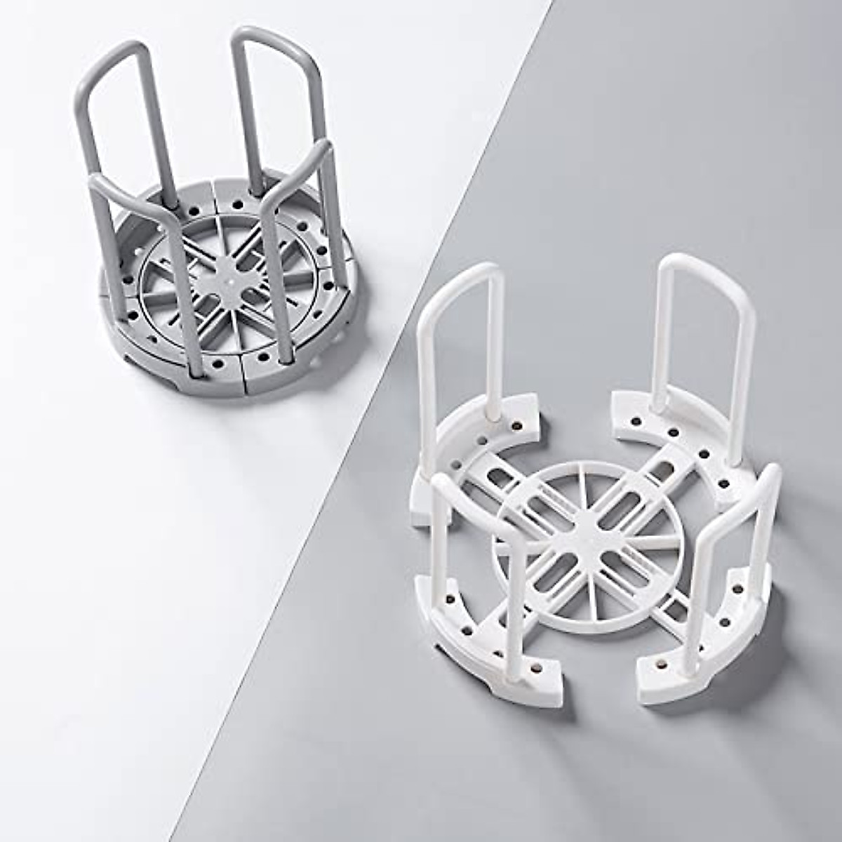 BAFAFA Drying Rack, Retractable Desktop Bowl Holder Kitchen Organizer Plastic Drain Water Cup Shelf Cabinet Dishes Rack Plate Storage Tool Shelves (Color : Grey)