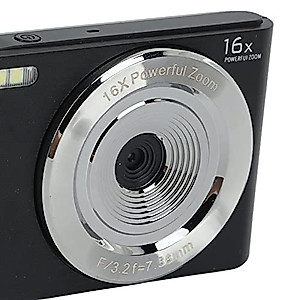 16X Digital Zoom Camera, Easy to Use 44MP Portable 4K HD Camera Built in Fill Light for Recording (Black)