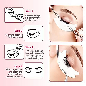 AuReve 50 Pairs under eye patches,eye pads lash extensions add hyaluronic acid,Eyelash Extension Under Eye Gel Pads suitable for most people