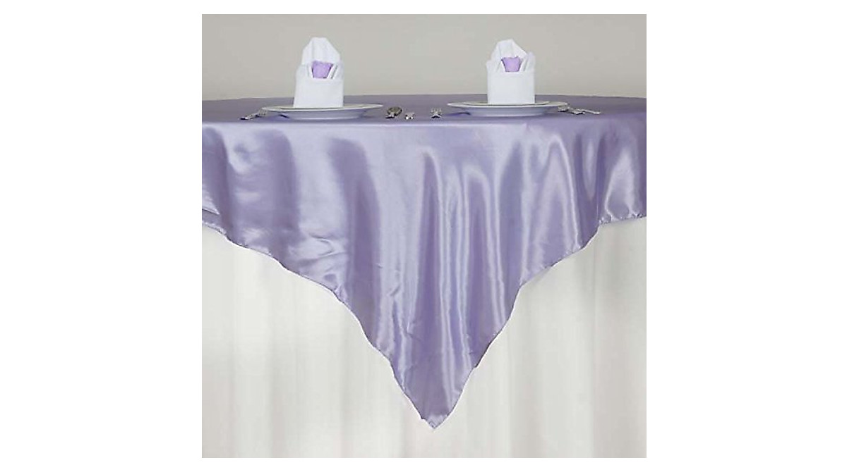 72" Lavender Satin Table Overlay for Elegant Events