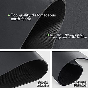 Coffee Mat Dish Drying Mat for Kitchen Counter, Hide Stain Absorbent Rubber Backed Quick Drying Mat Fit Under Coffee Maker Espresso Machine, Coffee Bar Accessories Bar Mat(16" X 12",Dark Grey)