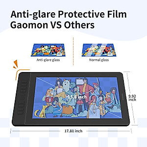 Drawing Tablet with Screen GAOMON PD1561 Drawing Monitor Art Tablet with Adjustable Stand, 10 Shortcut Keys, Tilt Support, Battery-Free Pen, 15.6-inch Graphics Tablet for Mac, Windows PC