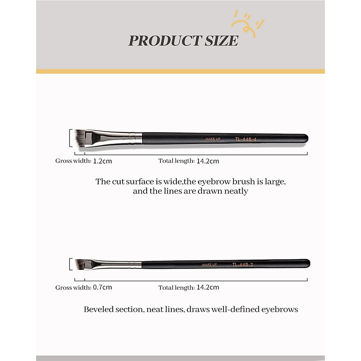 Ultra-Thin Angled Eyebrow Eyeliner Brush Set - 2Pcs Angled Precision Eye Brow Makeup Brush, Fine Point Eyeliner Brush, Cruelty-Free Synthetic Bristles Slanted Pro Eye Makeup Tool Kit, Gift for Women