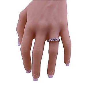 Central Diamond Center Straight Bar Style Sterling silver CZ 3 Stone Ring 2.50ctw (Reg) - Platinum Plated - Size 6