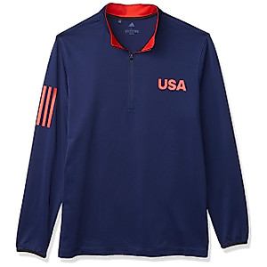 Adidas Golf USA Golf Lightweight Layering Top, Dark Blue/White, Small