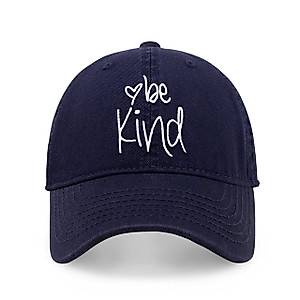 CHOK.LIDS Be Kind Trendy Womens Baseball Cap Unisex Fashion Cotton Polo Style Fun Inspirational Saying Seasonal Outdoor Travel Headwear (Navy)