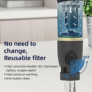 Weisswasser Sediment Filter, Spin Down Sediment Filters, Reusable Whole House Water Filter System for Well Water, 40 Micron, Lead-Free Brass, BPA Free,1"MNPT+3/4"FNPT+3/4"MNPT, EFFM.DH01