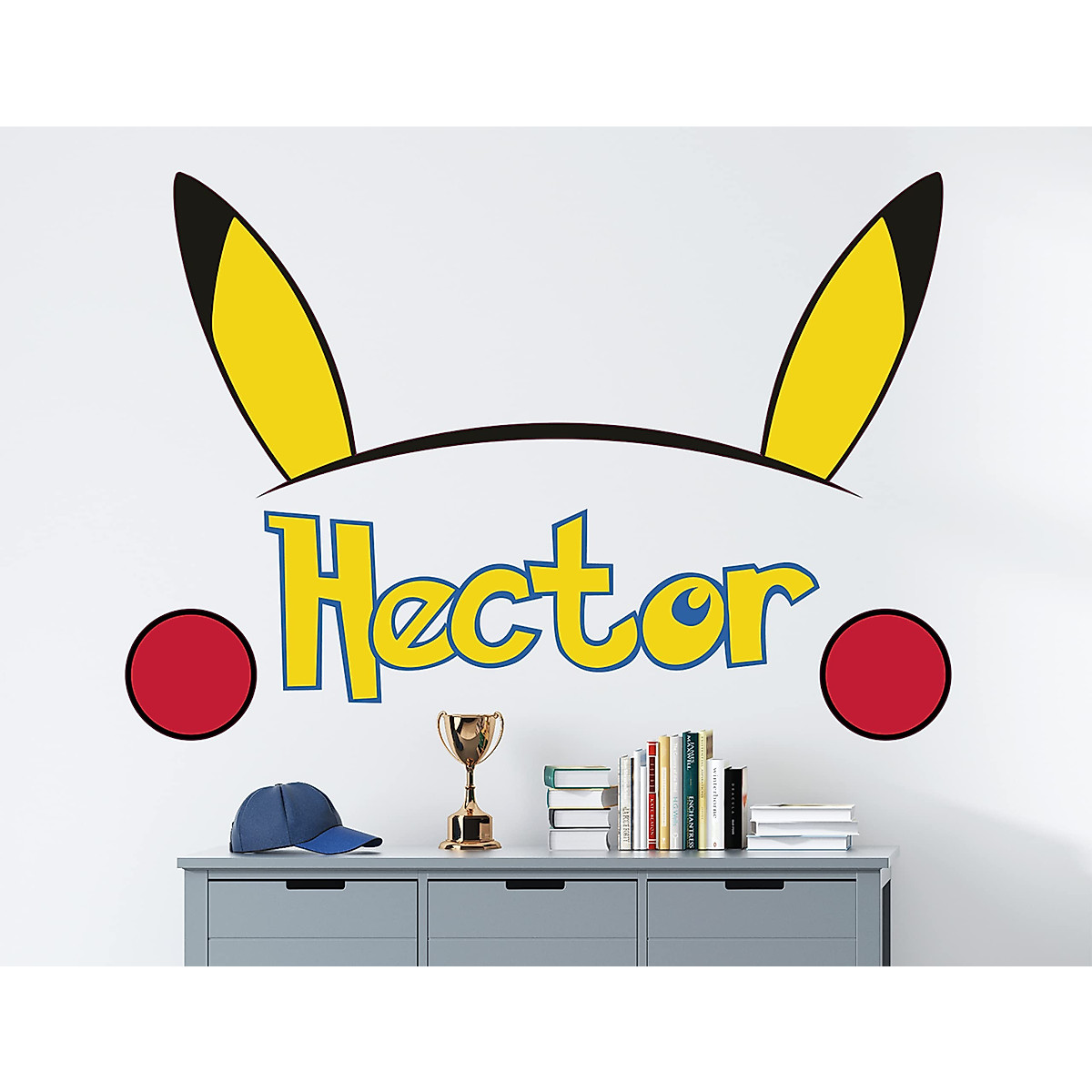 Kyle Cornhole Pika Custom Name Wall Decal Boys Kids Wall Sticker Poke Wall Decor Art Pe