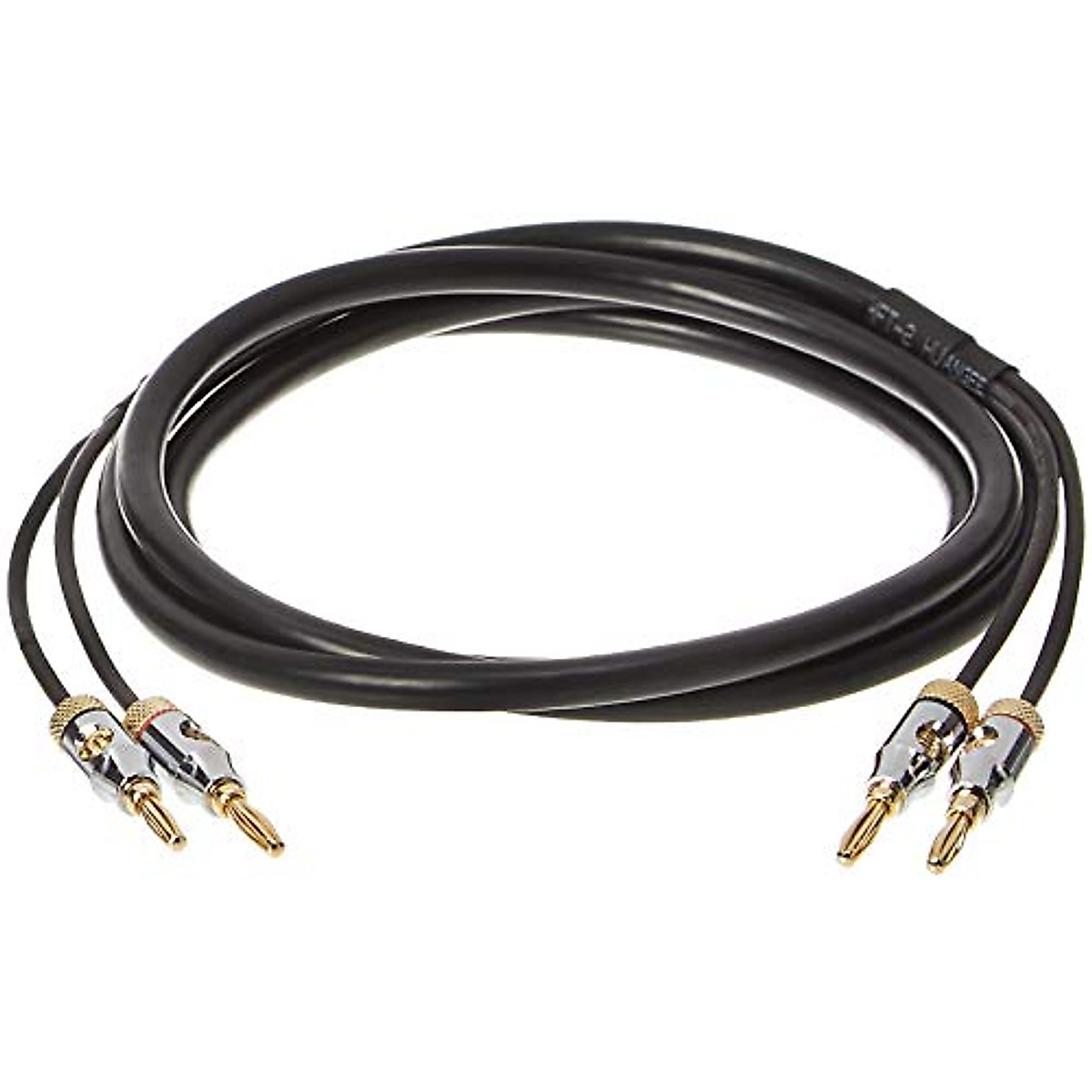 Amazon Basics 16AWG Speaker Cable Wire with Gold-Plated Banana Tip Plugs (4mm) - CL2 - 99.9% Oxygen Free - 6-Foot