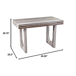 SEI Furniture Chadkirk Writing Desk, Brown Faux Marble