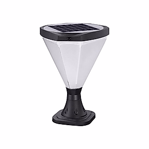 MODEBHD Solar Home Modern Outdoor Post Light Black Acrylic Lampshade Exterior Lamp Post Lights Fixture Simple Metal Material Pole Lantern Light Capted Garden Decoration Column Lamps