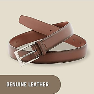 Perry Ellis Men's Leather Amigo Dress Belt, Black, 34