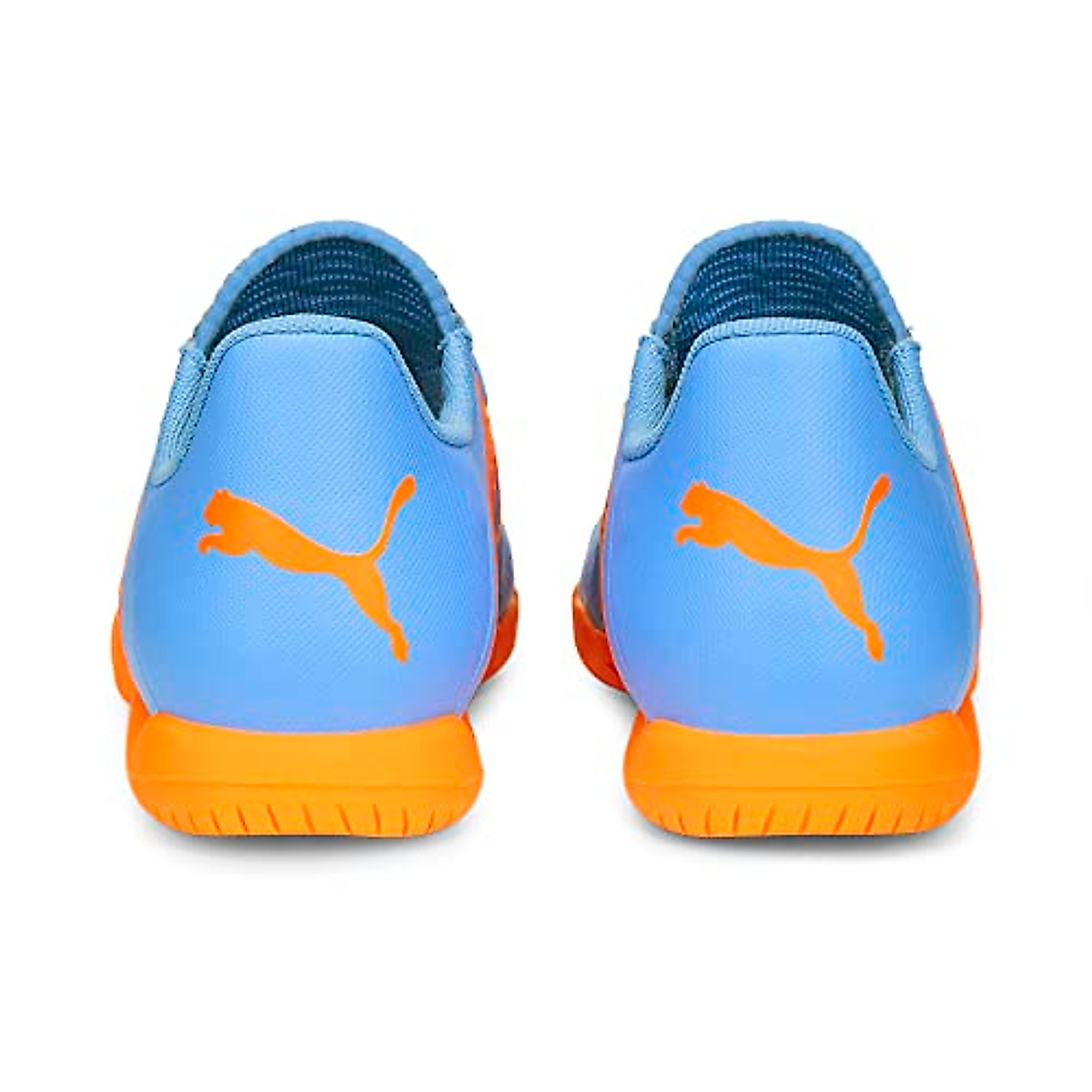 PUMA Future Play Indoor Training (Little Kid/Big Kid) Blue Glimmer/Puma White/Ultra Orange 4 Big Kid M