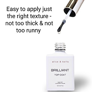 Alice & Bella - UV Nail Lamp +Top Coat Bundle For Any Gel Nail Product Application: Semi Cured Strips, Wraps, Art Stickers, Base Rubber Gel, Natural & Acrylic Nails - Ideal for Home DIY and Nail Salon