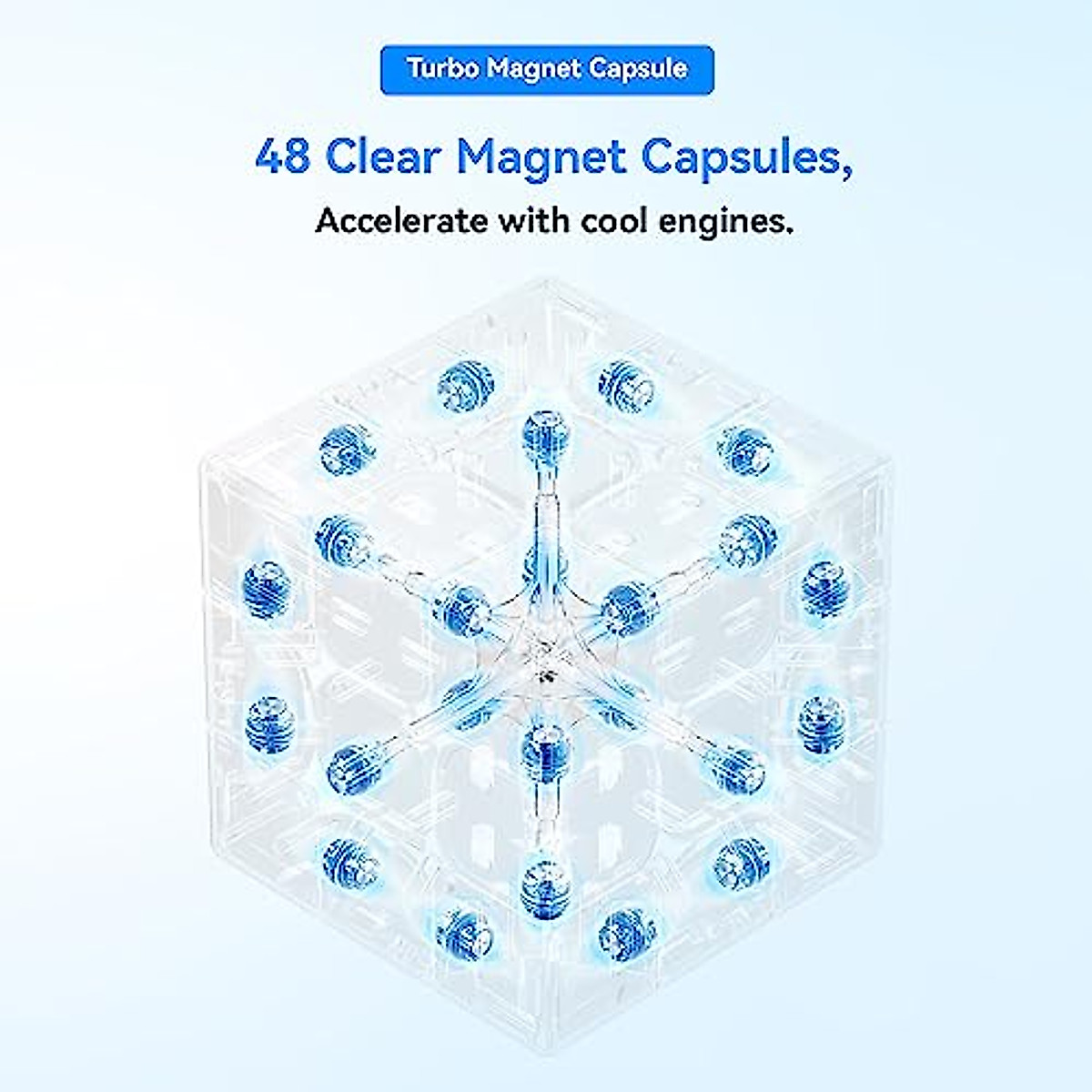 GAN 356 ME, Speed Cube 3x3 Magnetic Puzzle Toy with 48 Magnets GES Pro+ Customized 12 Tension Settings, Ideal for Children Kids Adults, GAN 356 M Upgraded Version, Frosted Coated